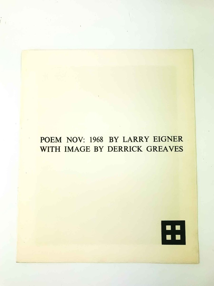 Eigner Larry First Edition - Poem Nov: 1968 - Cheltenham Rare Books